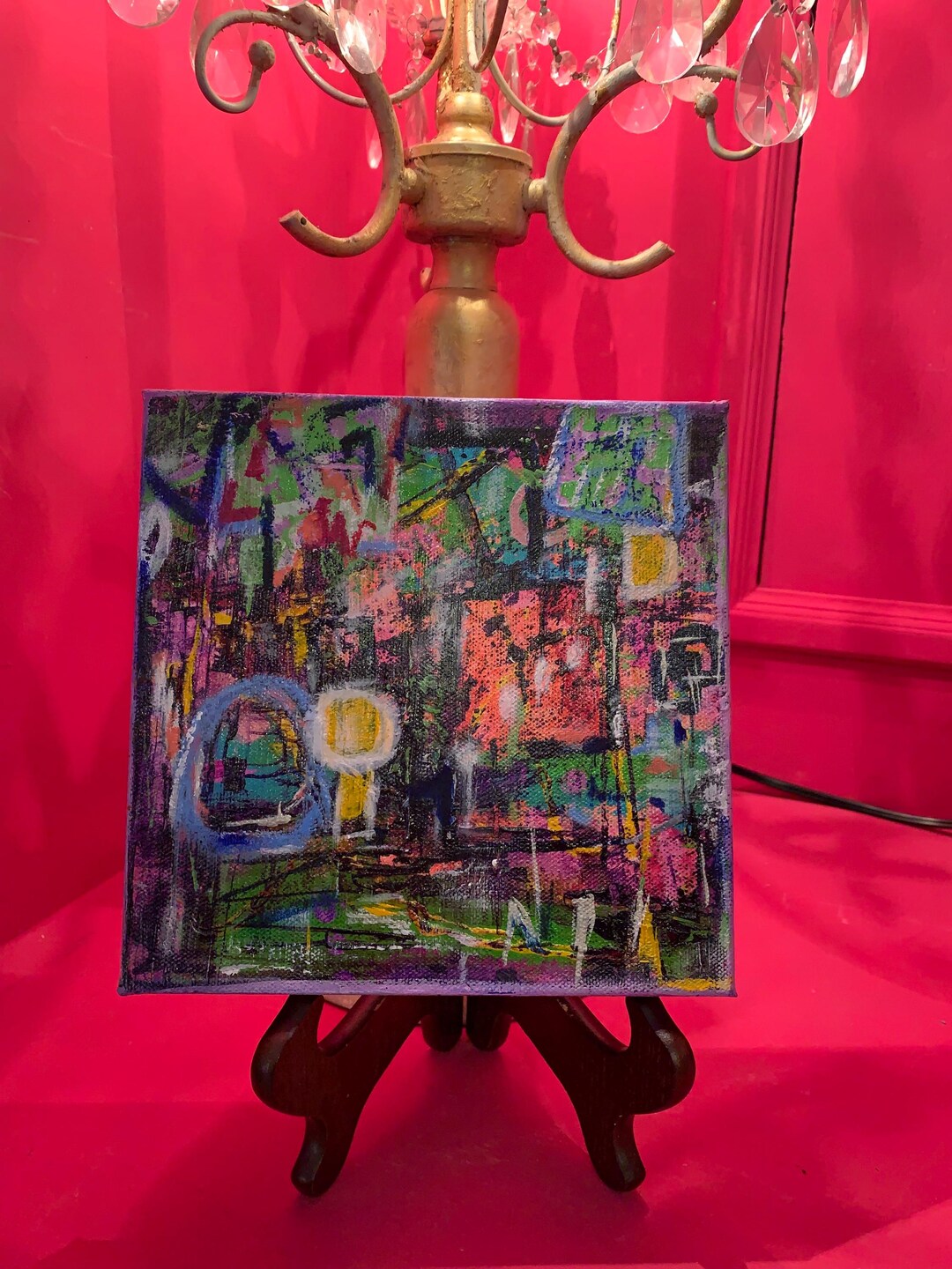 Abstract Art Original Paintingnight Life in the City Pop Art Acrylic - Etsy
