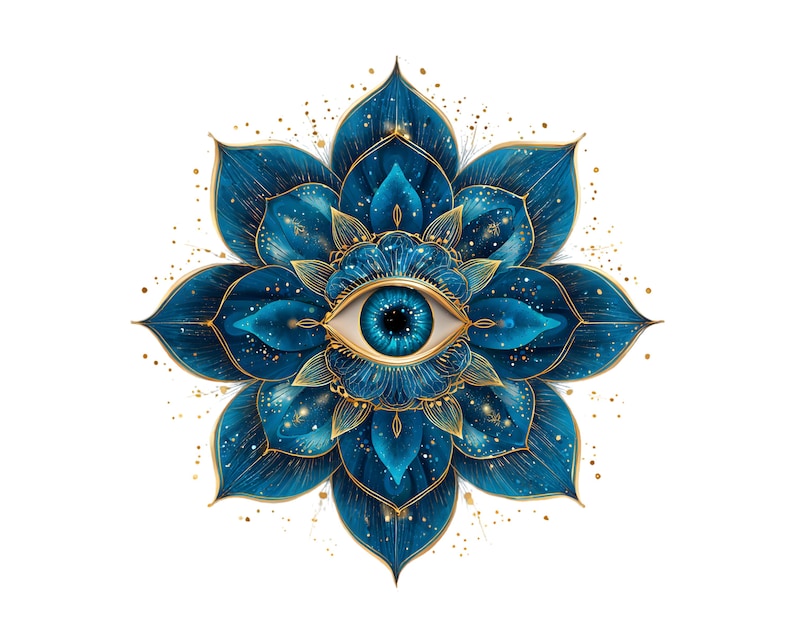 Blue Gold Esoteric Clipart Png, Esoteric Digital Clipart in Blue and ...