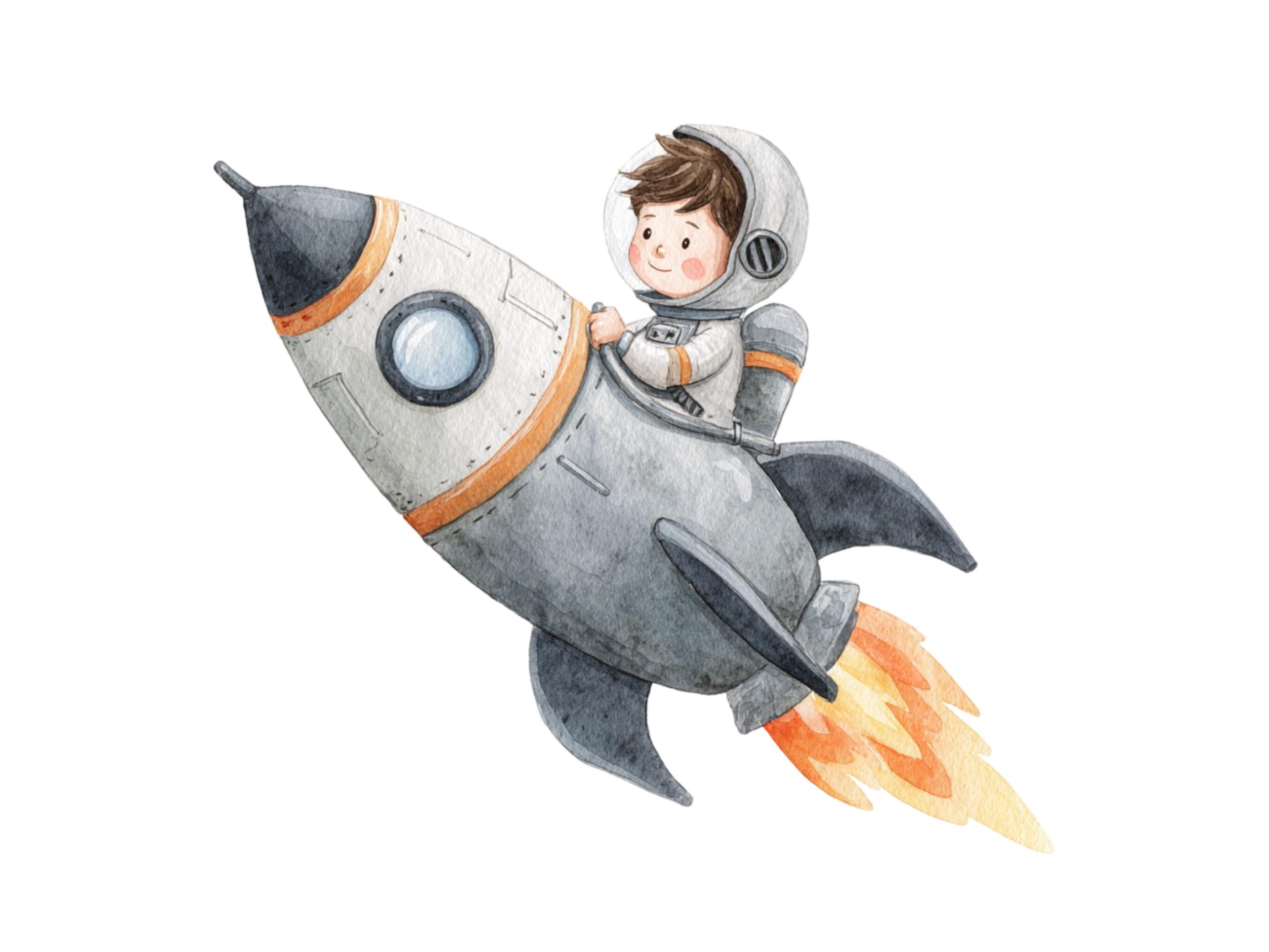 Watercolor Astronaut Clipart Bundle: Space Illustrations (digital ...