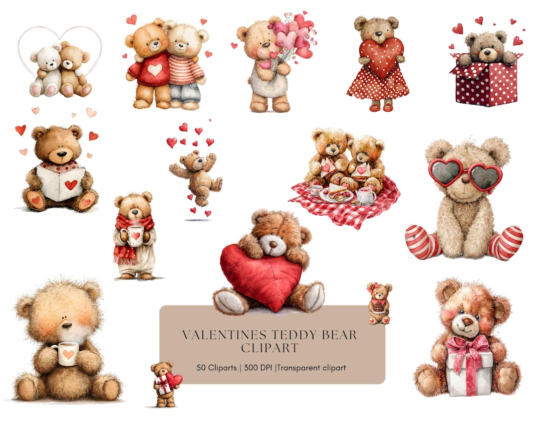 Valentines Teddy Bear Clipart Png, Valentine’s Teddy Bear Clipart ...