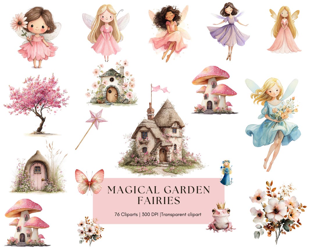 Watercolor Garden Fairies Clipart Bundle (digital Download) - Etsy UK