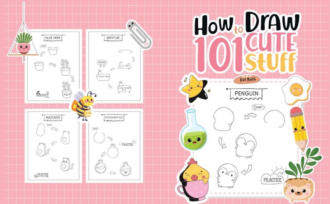 How to Draw 101 Cute Stuff for Kids | Step-by-step Drawing Book | Fun ...