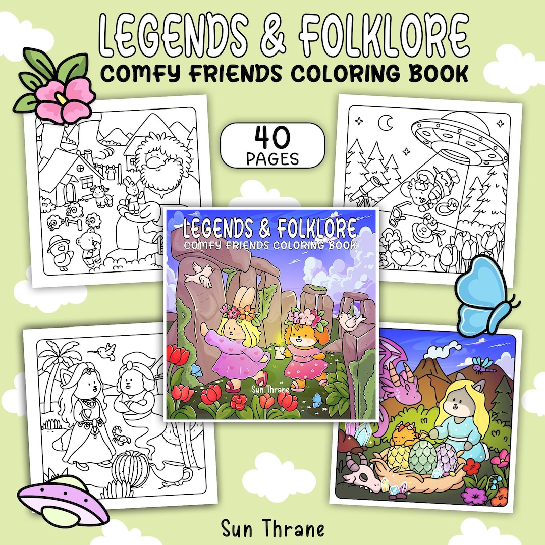 Legends and Folklore | Mysterious Coloring Book | 40 Pages | Funny and ...