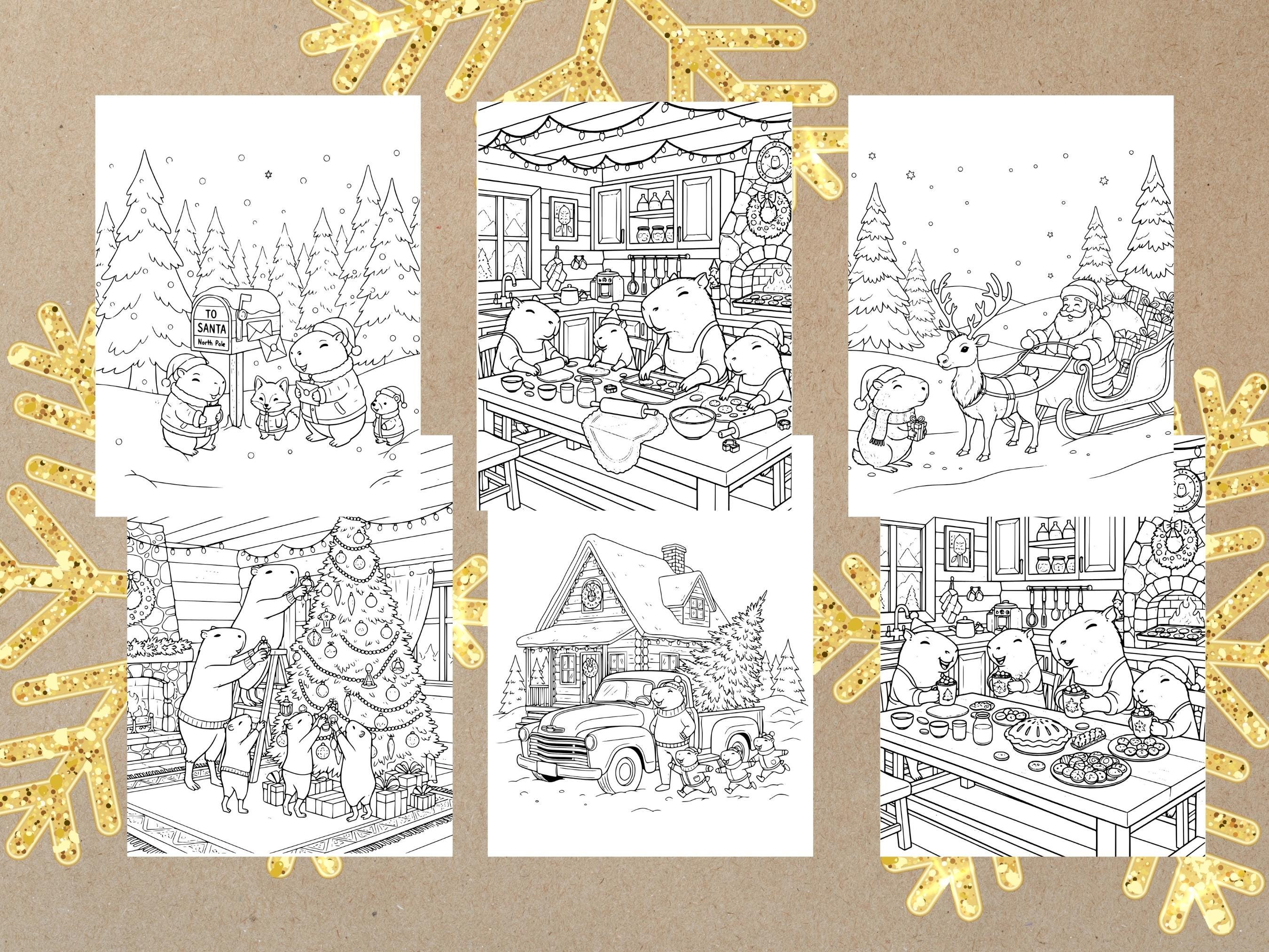 20 Winter Holidays Coloring Pages Easy to Print - Etsy