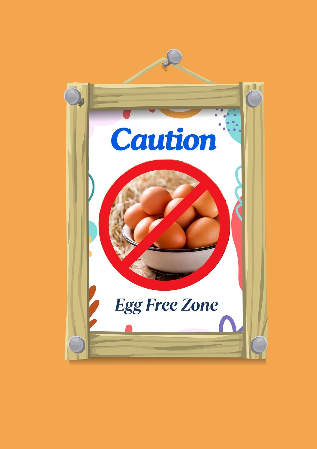 Printable Egg Free Zone Sign: Food Allergy Awareness (PDF) - Etsy