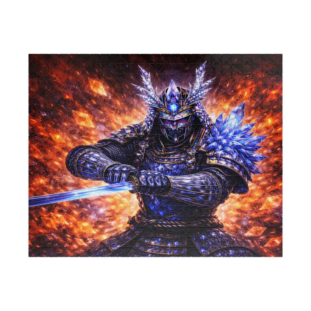 Flaming Samurai Puzzle | Japanese Samurai Warrior Art Jigsaw | 520 and ...