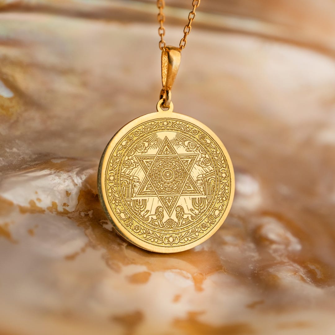 Seal of Solomon Necklace - Jewish Star Pendant, Hebrew Jewelry - Etsy