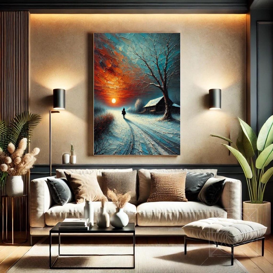 Frozen Dusk Digital Art | Printable Home Decor - Etsy