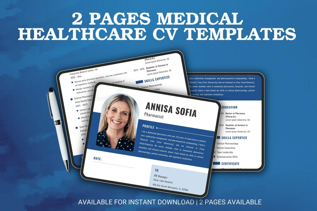 Medical Healthcare CV Template: Professional Doctor, Nurse, Pharmacist ...