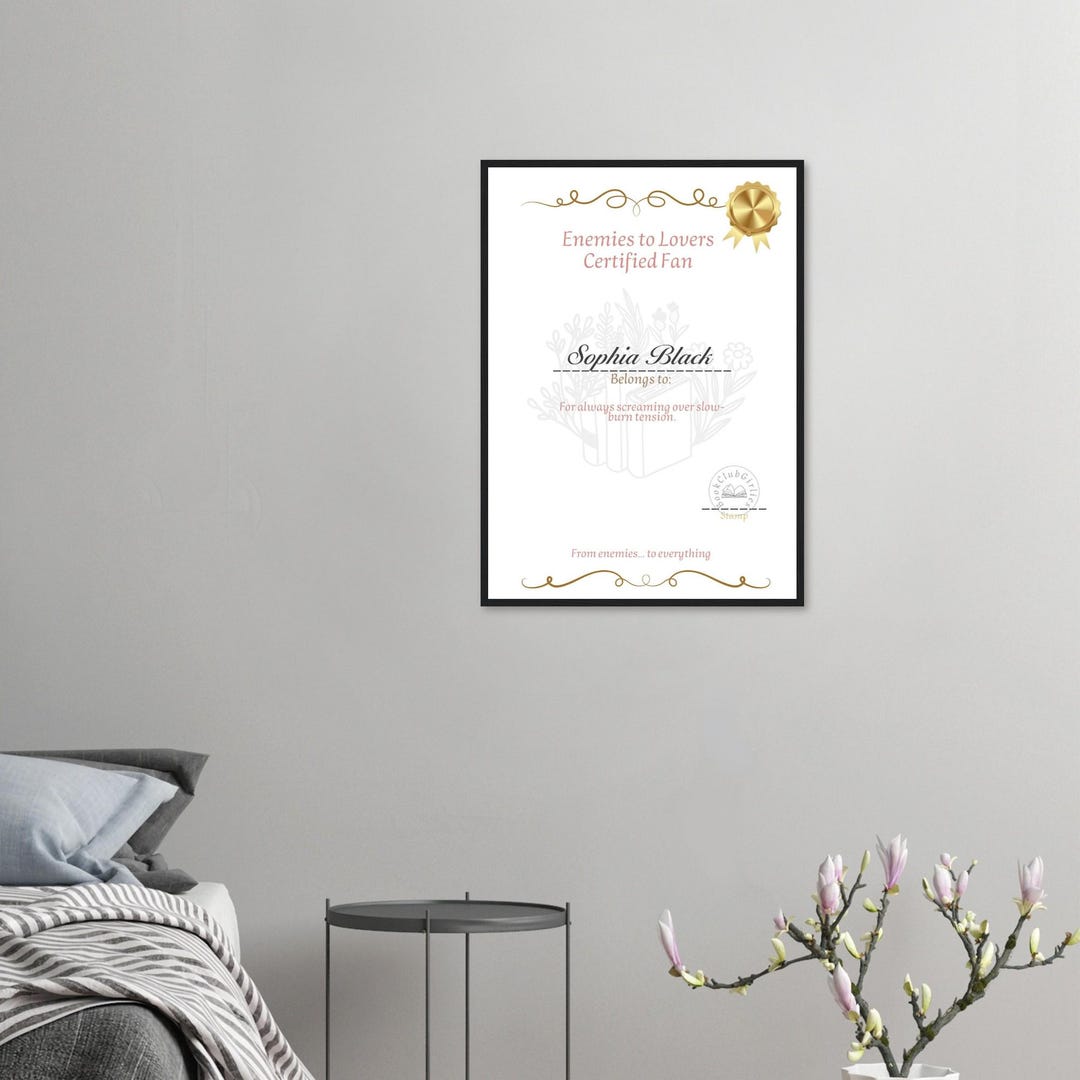 Personalized Enemies to Lovers Poster – Personalized Name Wall Art ...
