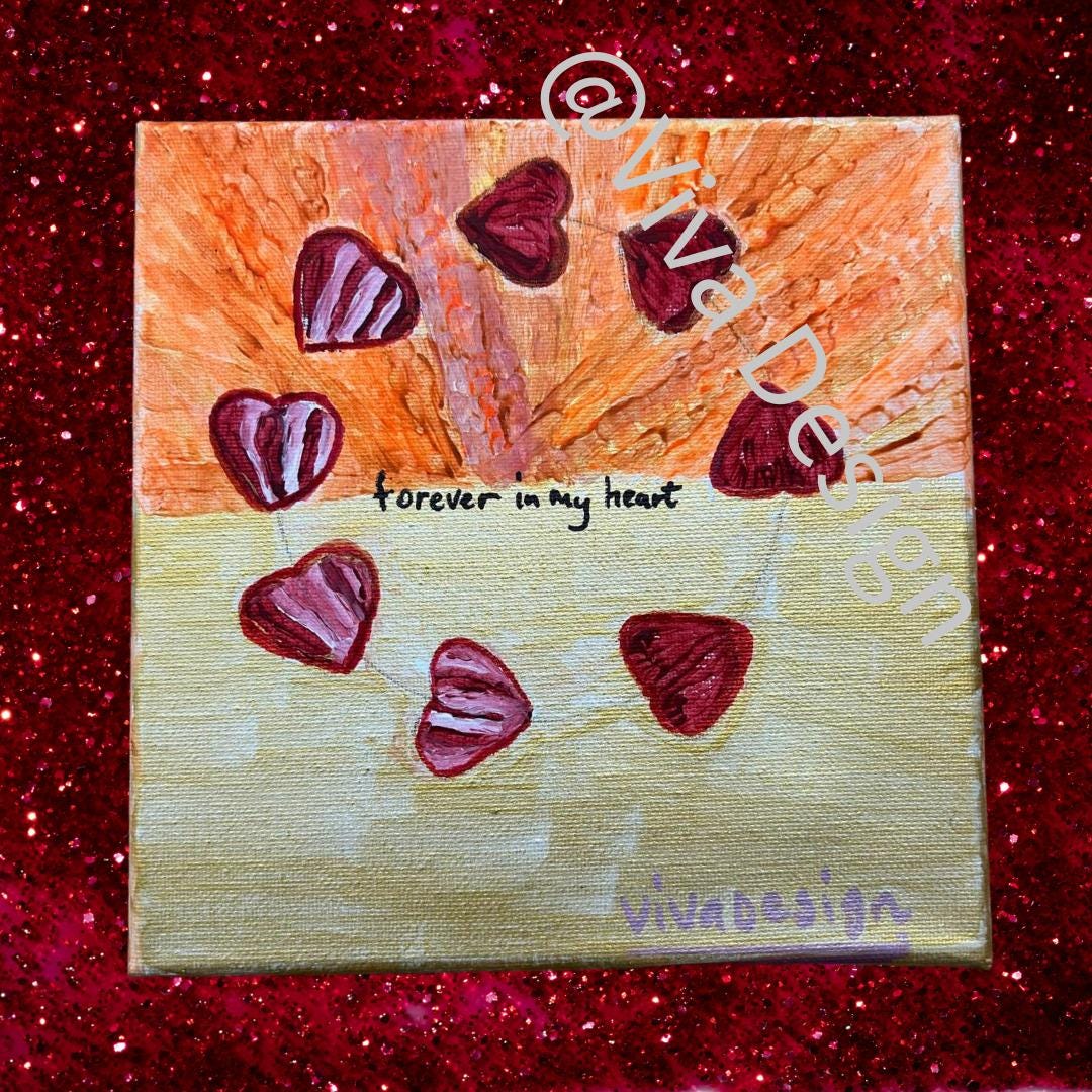 Valentine Printable Art Gift Idea Original Hand Painted Heart Design - Etsy