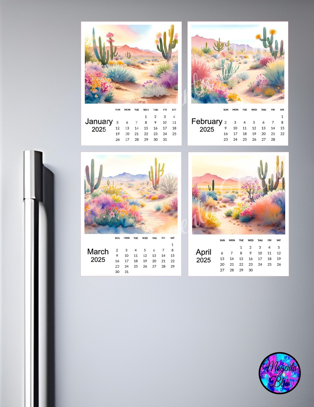 Magnetic Calendar, Magnet Calendar, Mini Calendar, Desert Magnetic ...