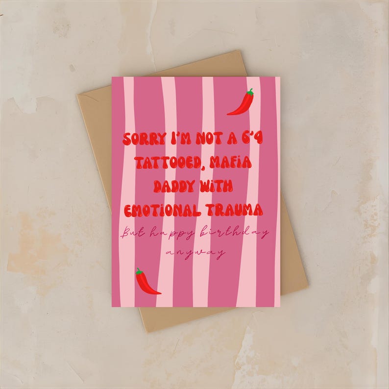 Booktok Birthday Card | Mafia Daddy Birthday Card | Spicy Reader ...