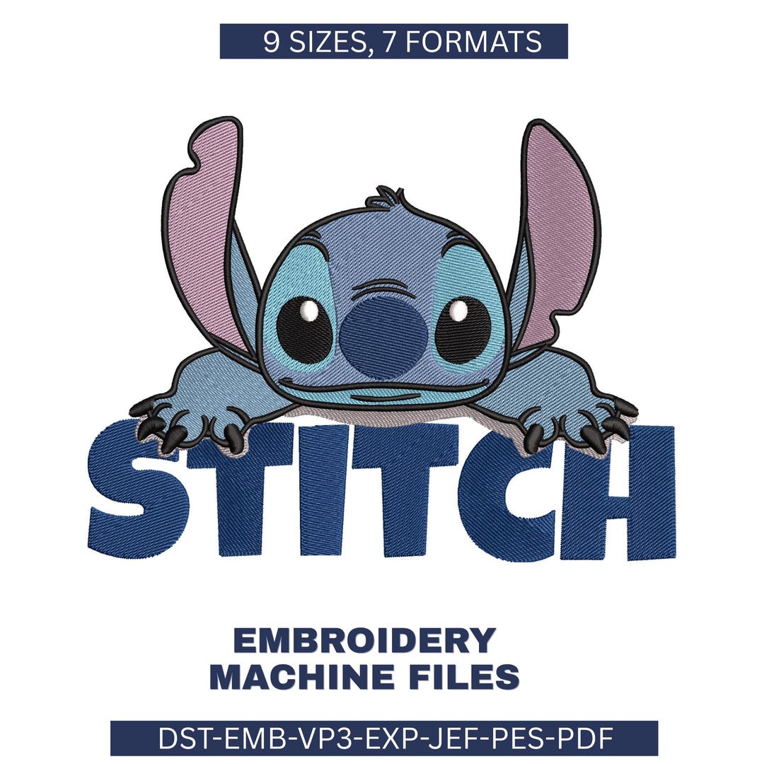 Stitch Embroidery Design | Lilo & Stitch Machine File | Dst, Pes, Jef ...