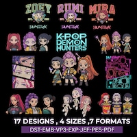 HUNTRIX Outline Embroidery File - Kpop Demon Hunters Design - Etsy