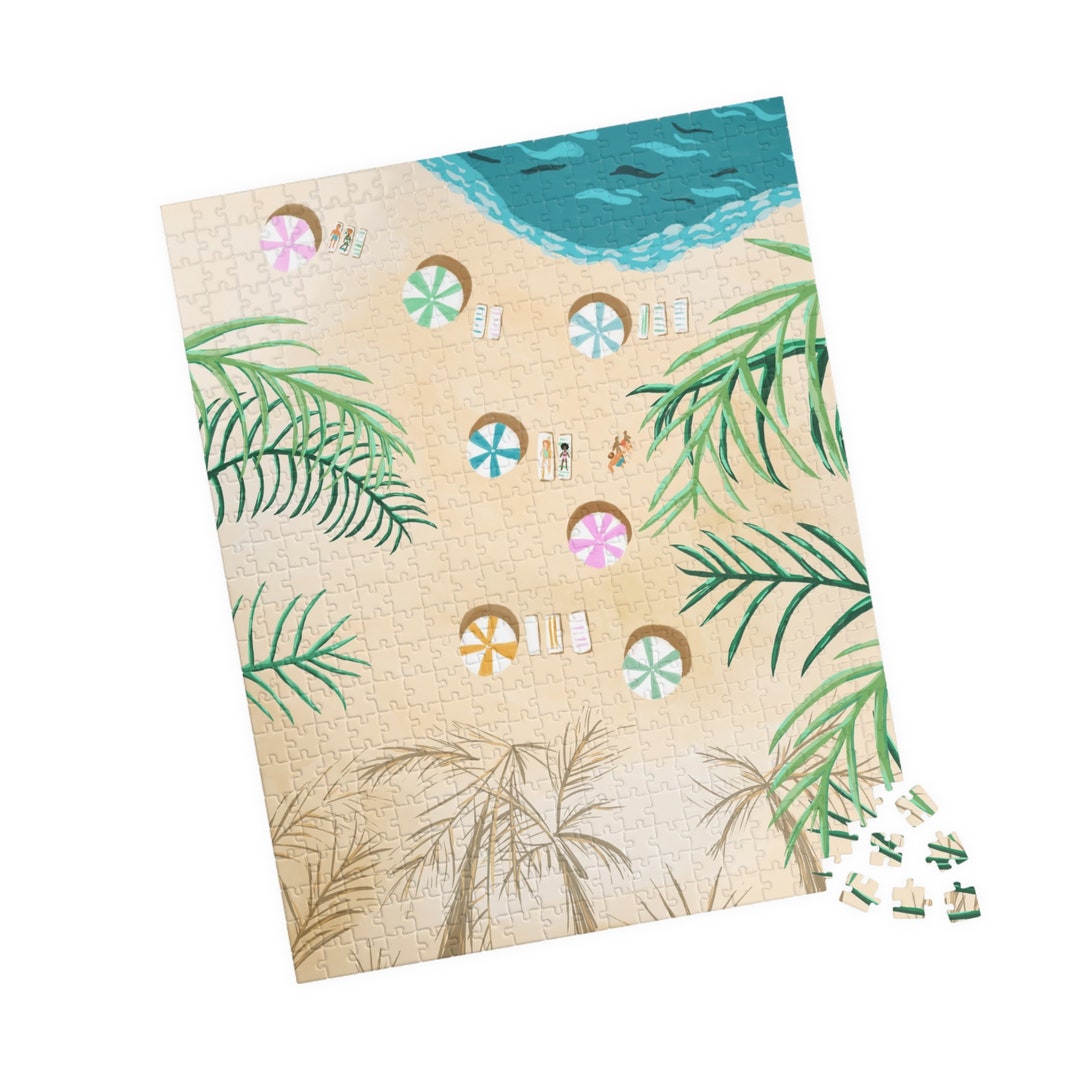 Tropical Beach Scene Puzzle: Vibrant 520-piece Jigsaw for Beach Lovers ...