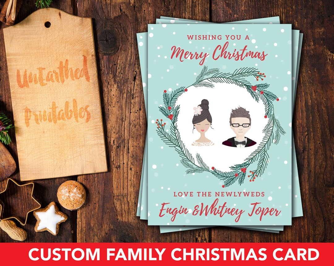 Custom Family Christmas Card, Custom Illustrated Family Portrait ...