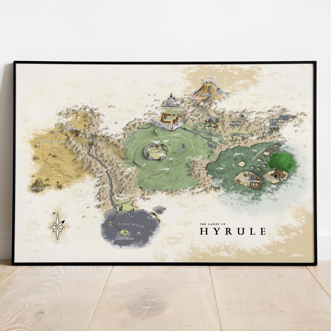 Hyrule Map Canvas Print | Legend of Zelda Wall Art - Etsy