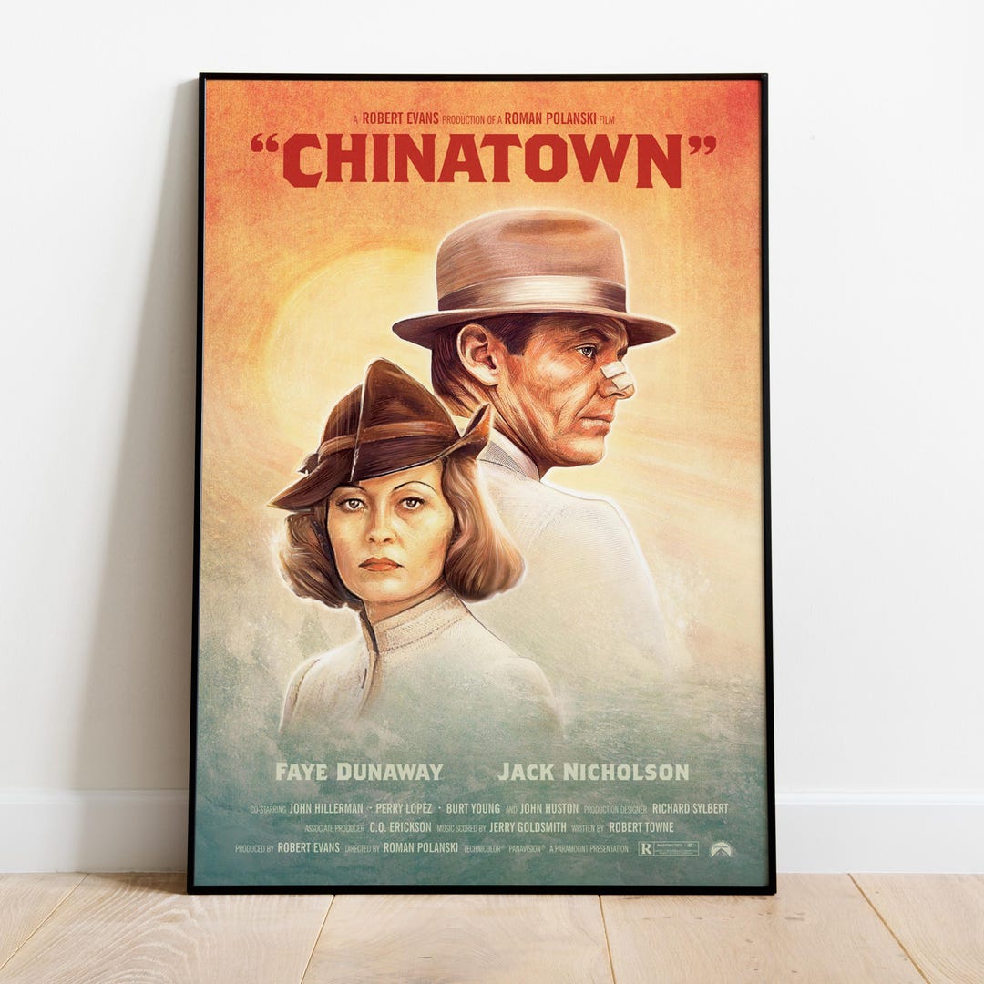 Chinatown Poster | Jack Nicholson Wall Decor | Rolled Canvas Print ...