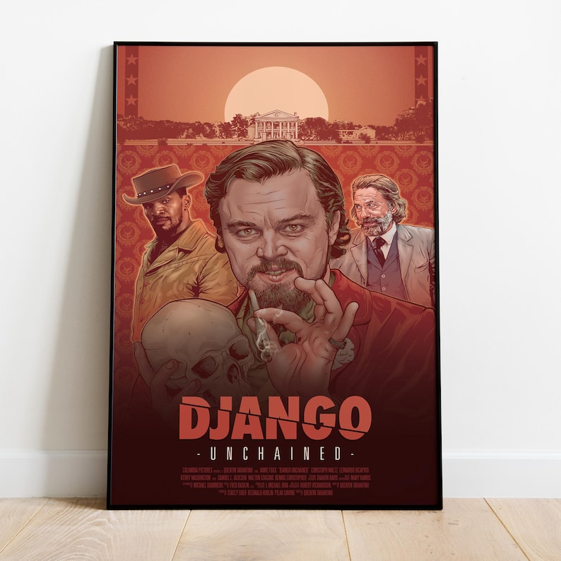 Affiche du film Django Unchained | Impression sur toile Tarantino Film ...