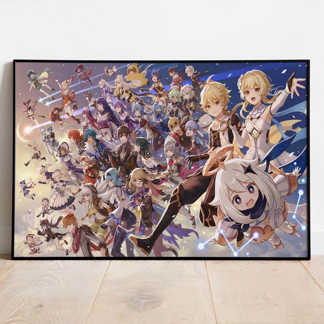 Genshin Impact Poster | Tevyat Canvas Print | Video Game Art - Etsy