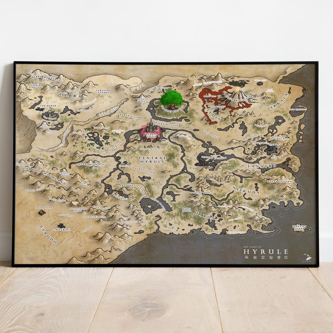 Hyrule Map Canvas Print | Legend of Zelda Wall Art - Etsy