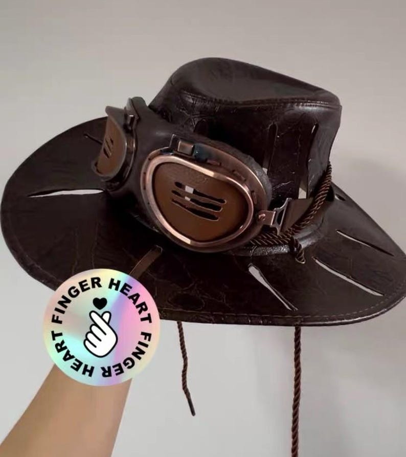 SBR Steel Ball Run Cowboy Hat With Leather Goggles, 22-slot Ventilated ...
