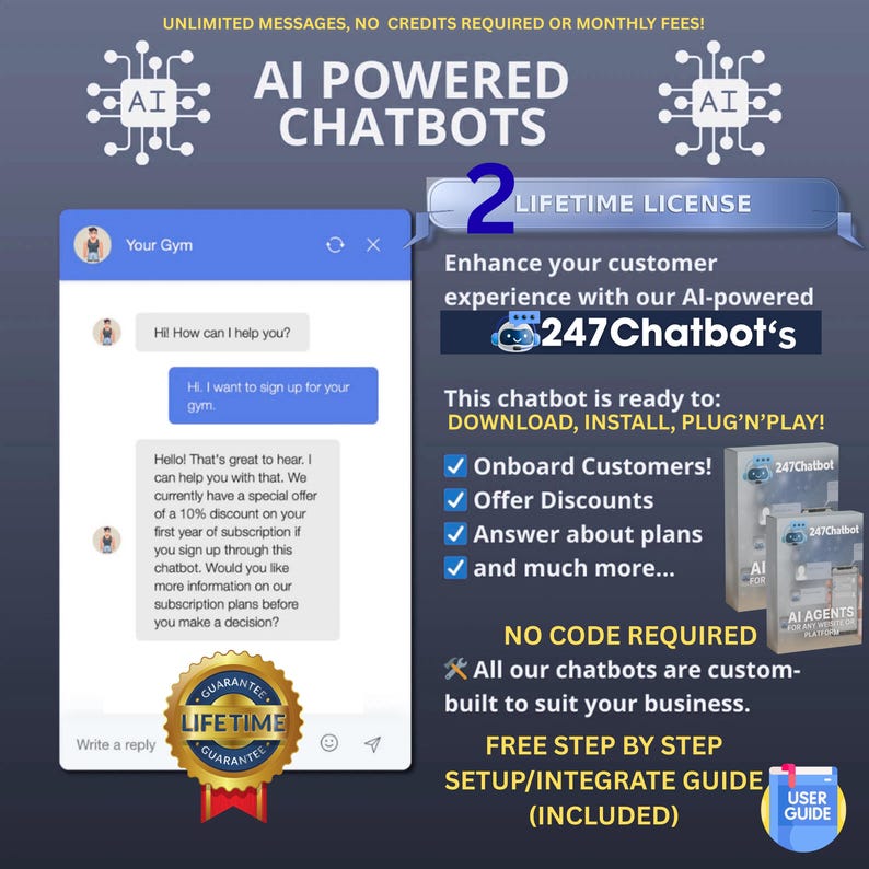 Custom AI Chatbot — 2-site Lifetime License • No Monthly Fees ...
