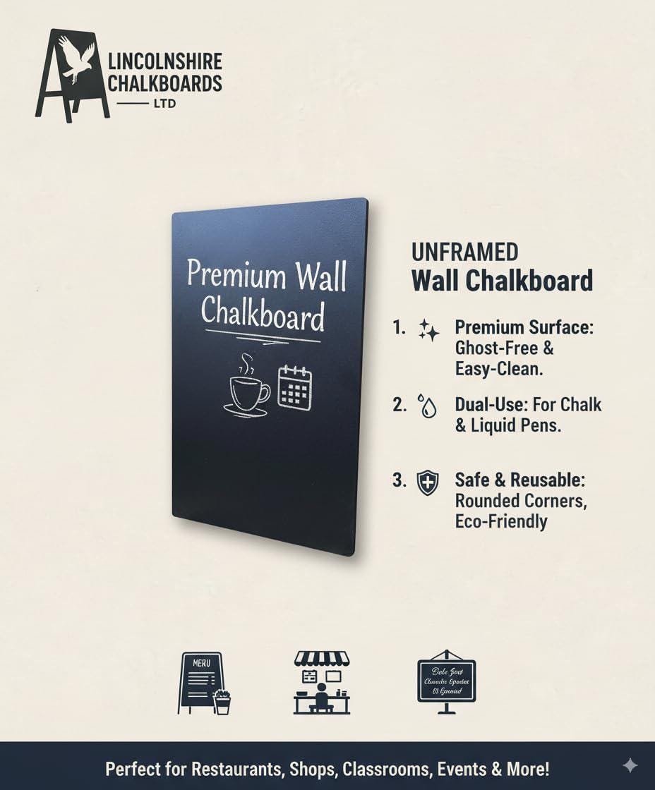 Chalkboard Blackboard Wall Menu Board With Pre-drilled Holes | A0–A5 ...