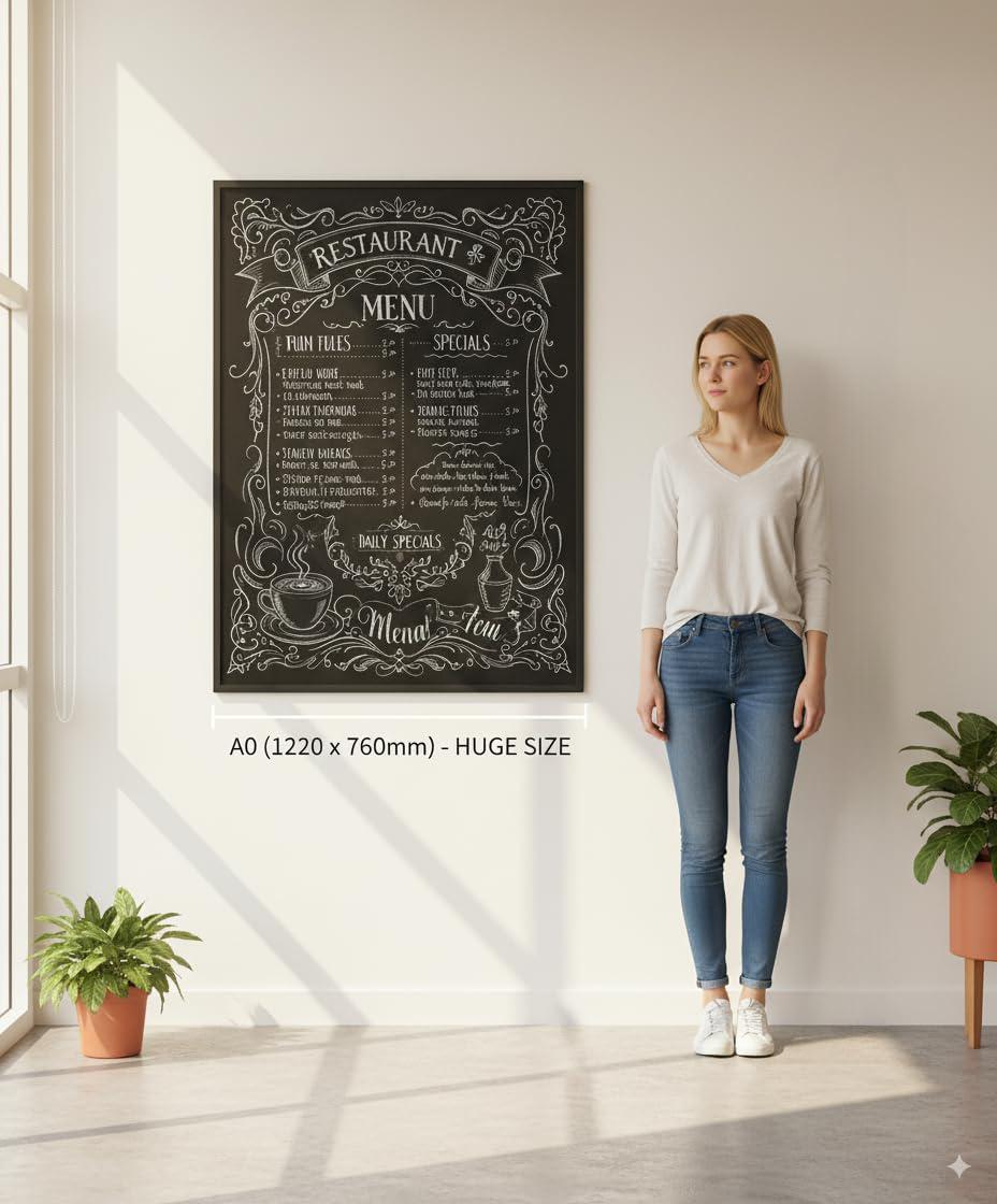 Chalkboard Blackboard Wall Menu Board With Pre-drilled Holes | A0–A5 ...