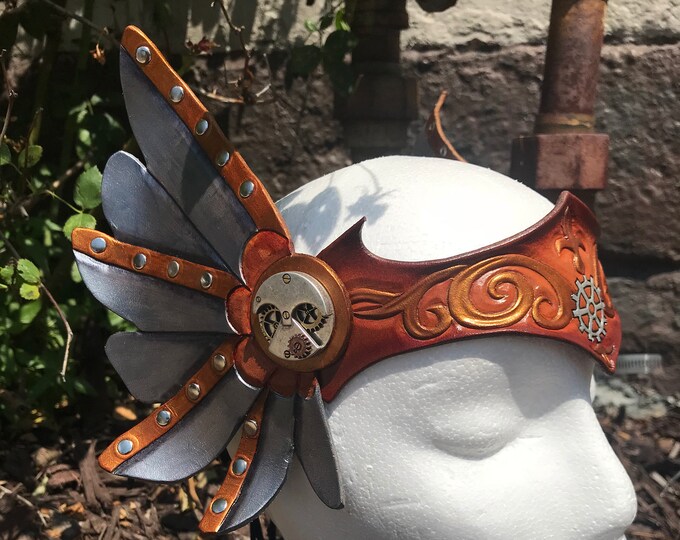 Custom Steampunk Winged Leather Circlet - Etsy