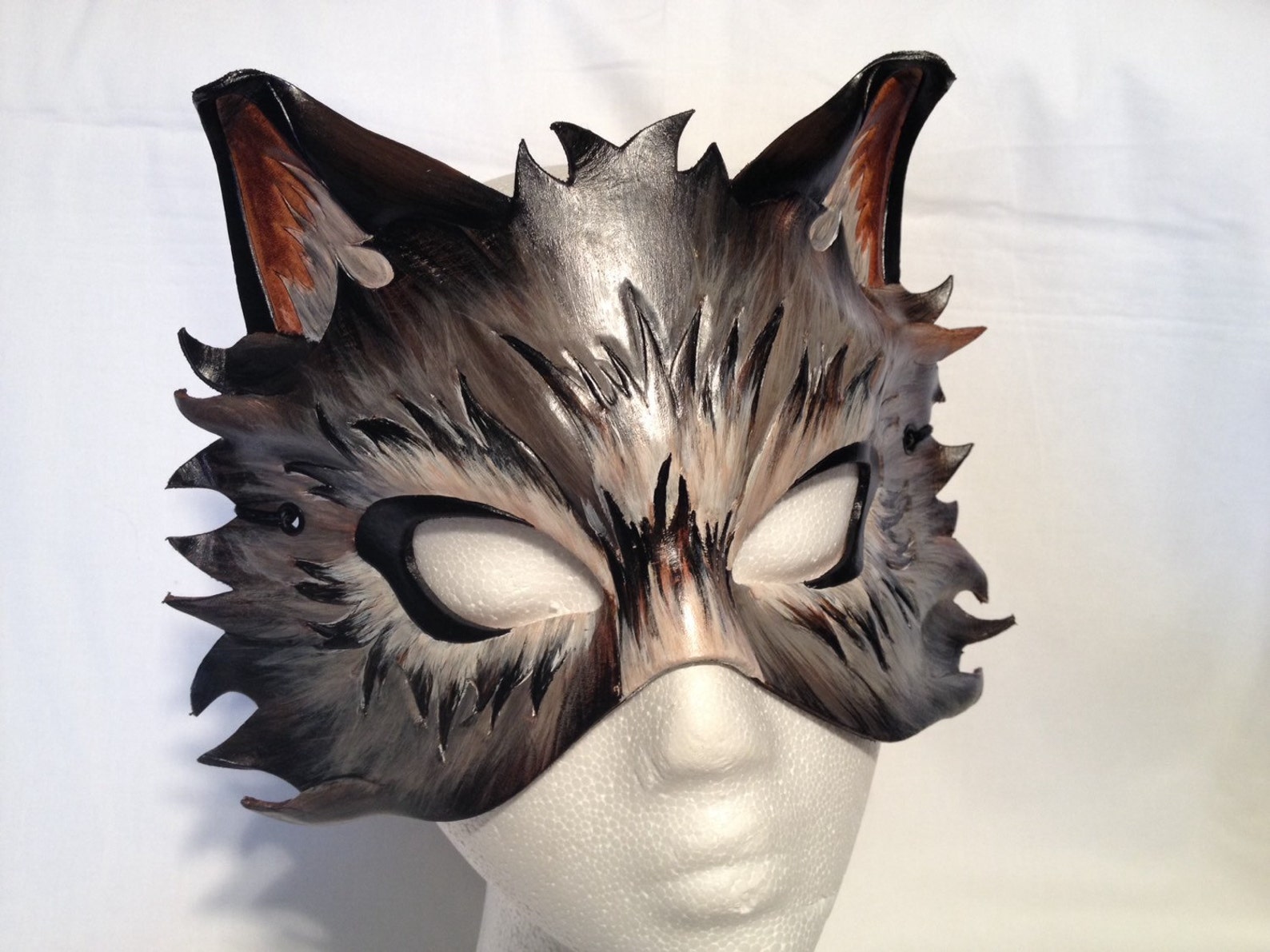 Custom Leather Wolf Mask - Etsy