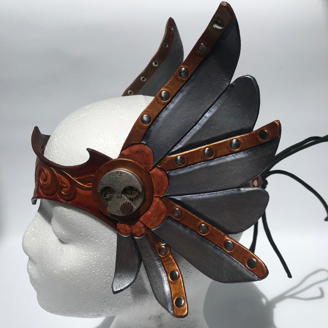 Custom Steampunk Winged Leather Circlet - Etsy