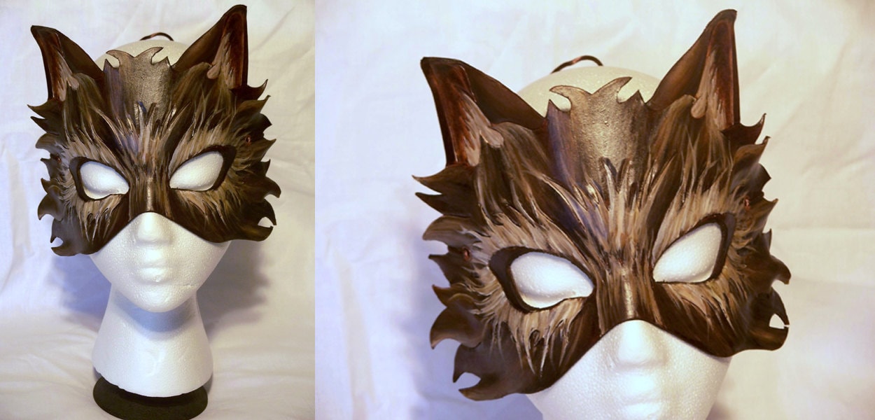 Custom Leather Wolf Mask - Etsy