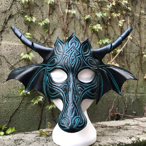 Dragon Handmade Genuine Leather Mask - Etsy