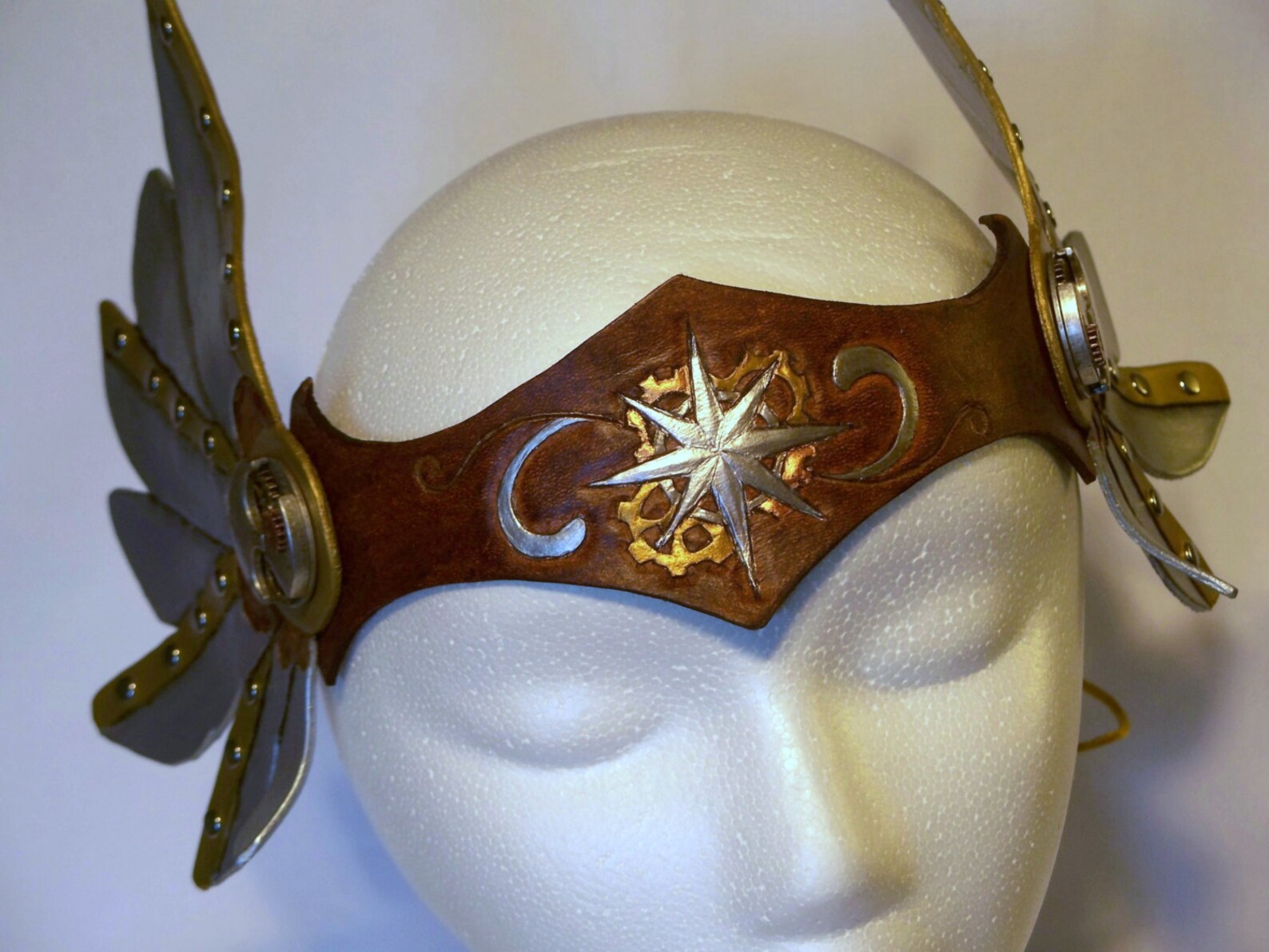 Custom Steampunk Winged Leather Circlet - Etsy