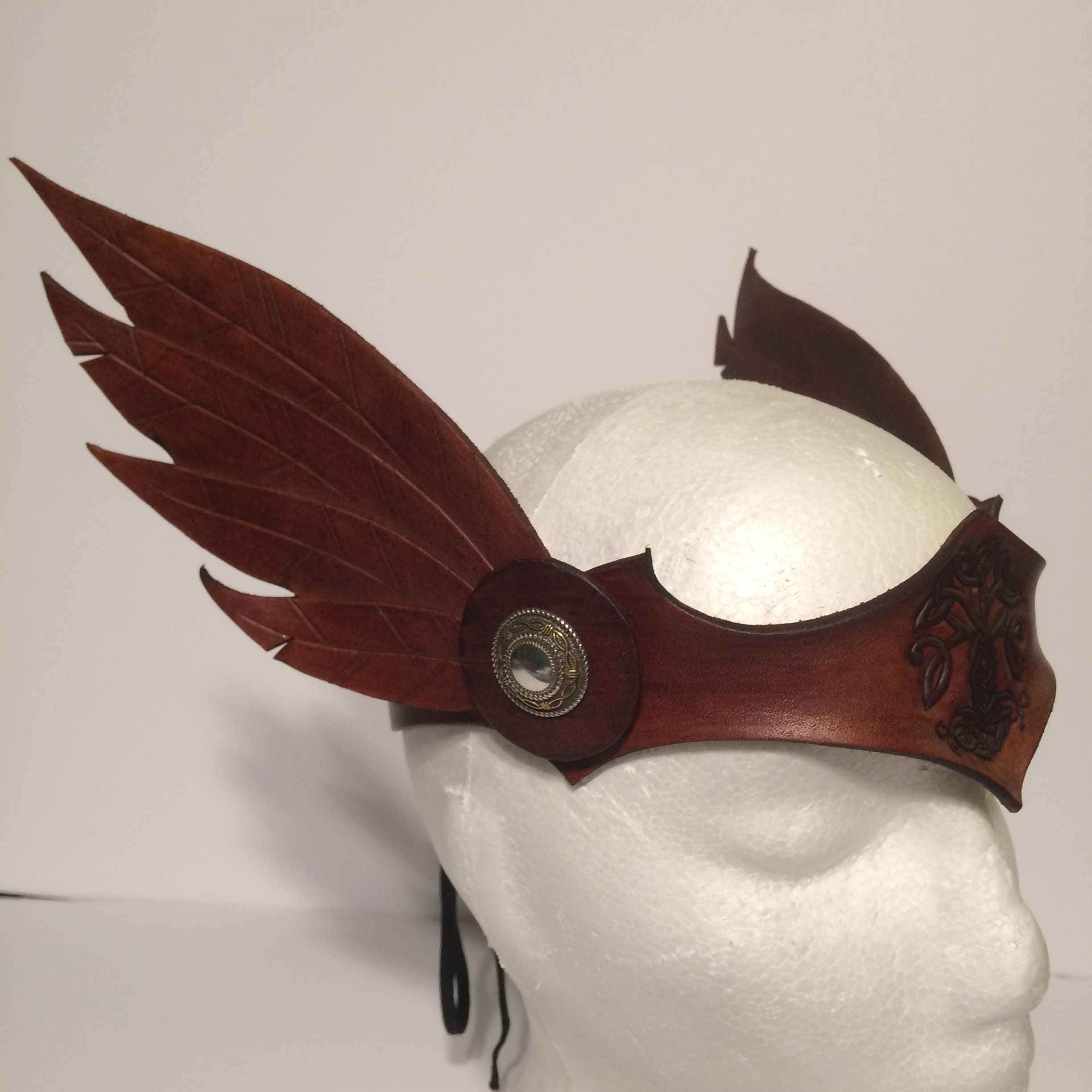 Custom Winged Leather Circlet | Etsy