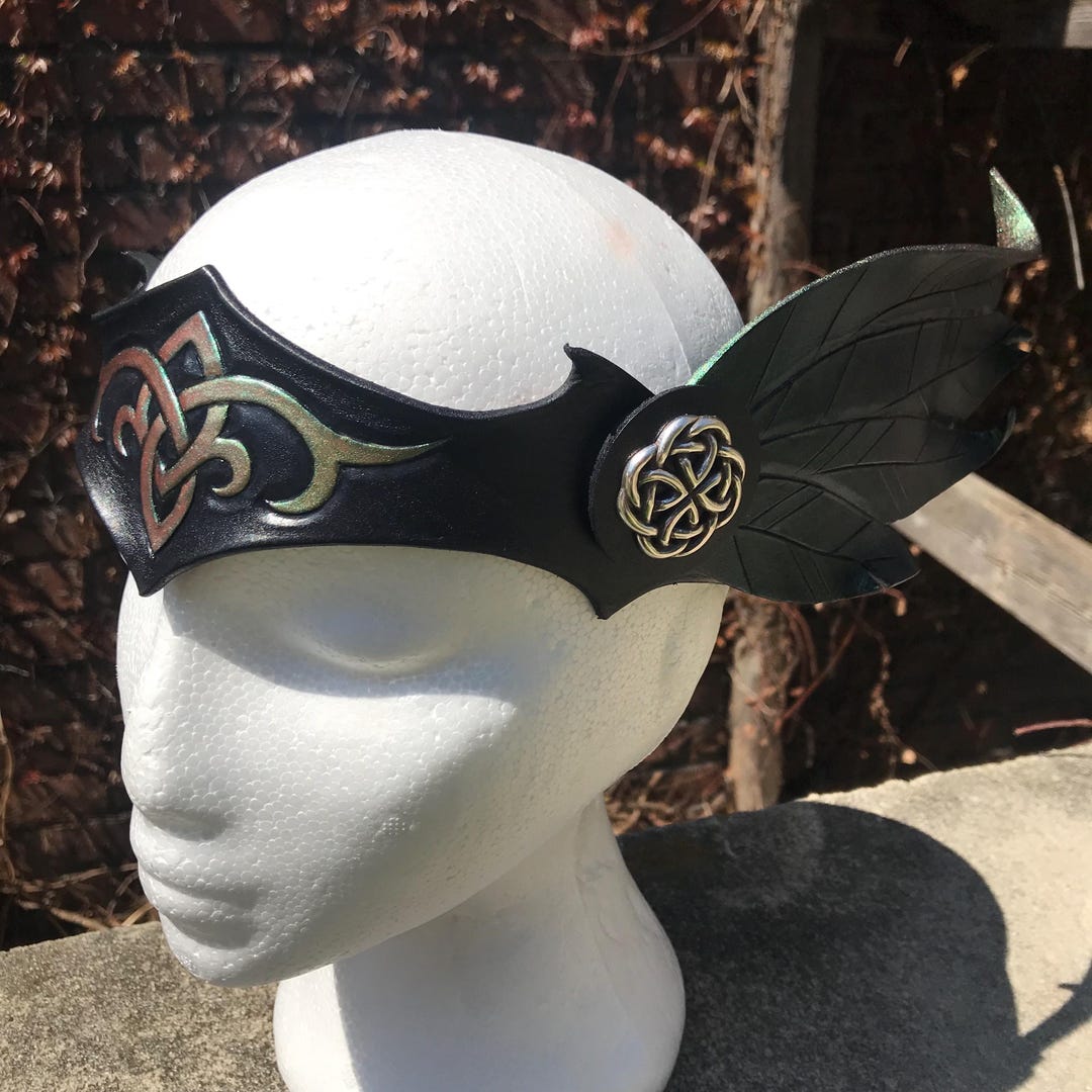 Custom Winged Leather Circlet - Etsy