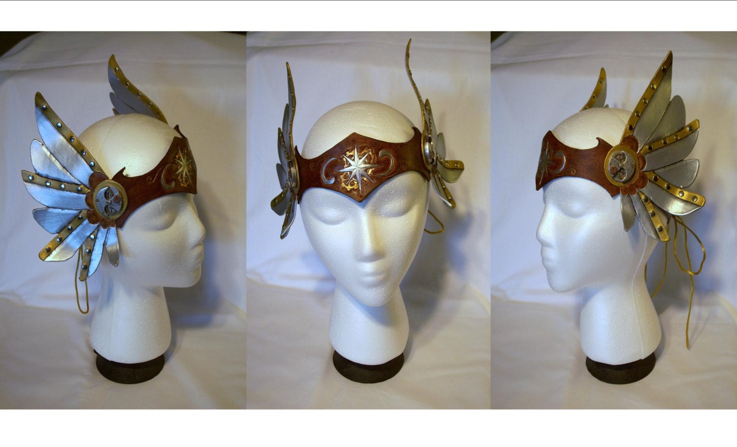 Custom Steampunk Winged Leather Circlet - Etsy