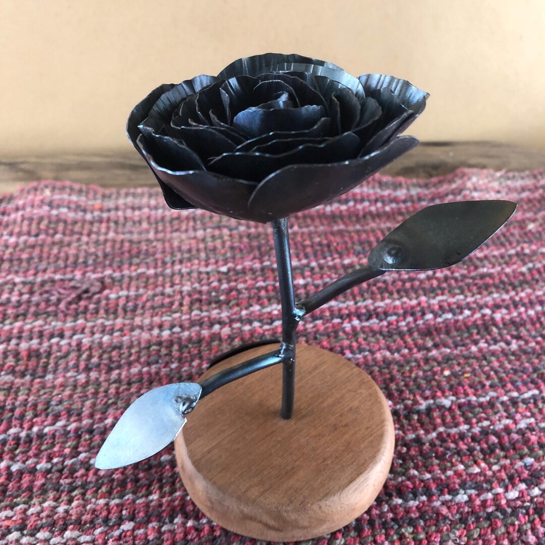 Blued Steel Metal Rose - Perfect Give for Lover or Christmas - Metal ...