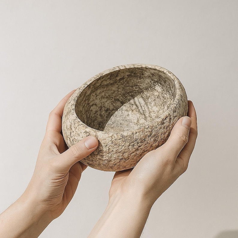Handmade River Stone Bowl – Rustic Pebble Planter, Jewelry Catchall ...