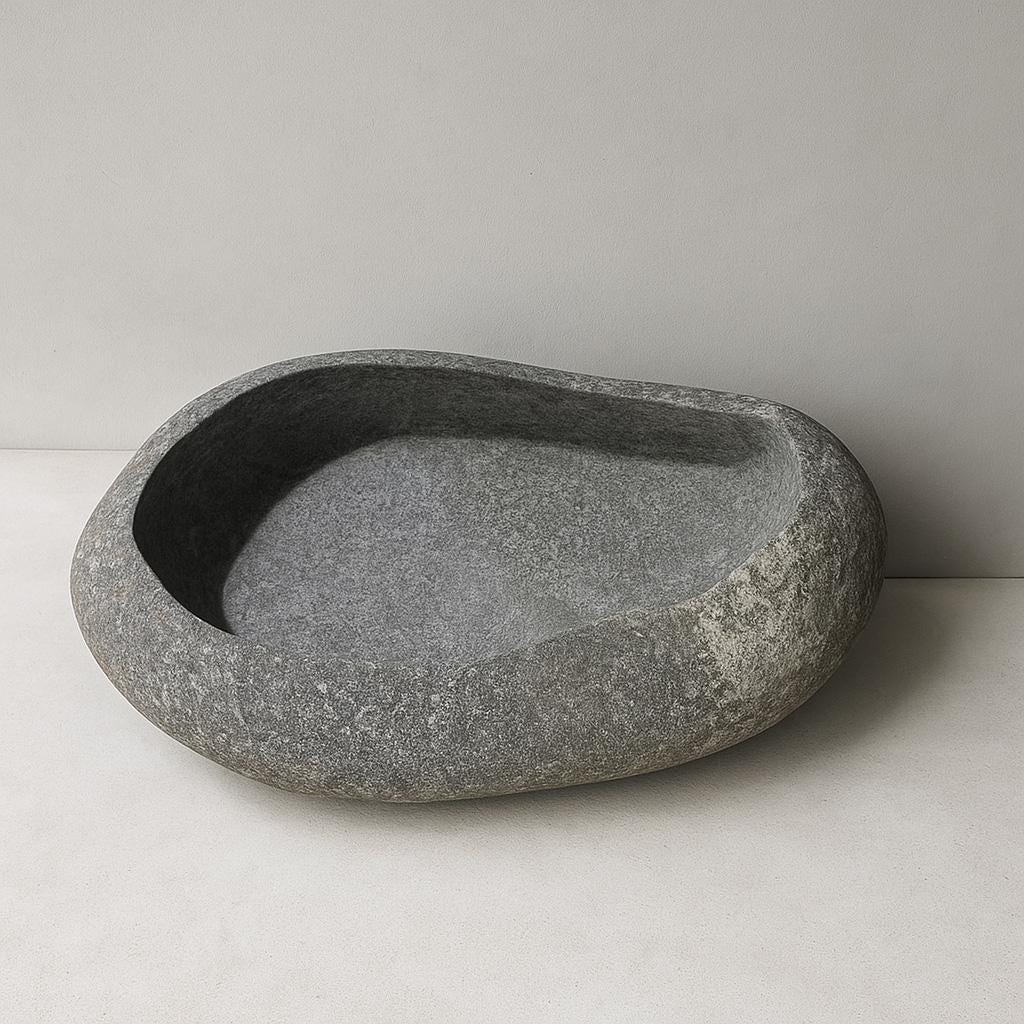 Handmade River Stone Bowl – Rustic Pebble Planter, Jewelry Catchall ...