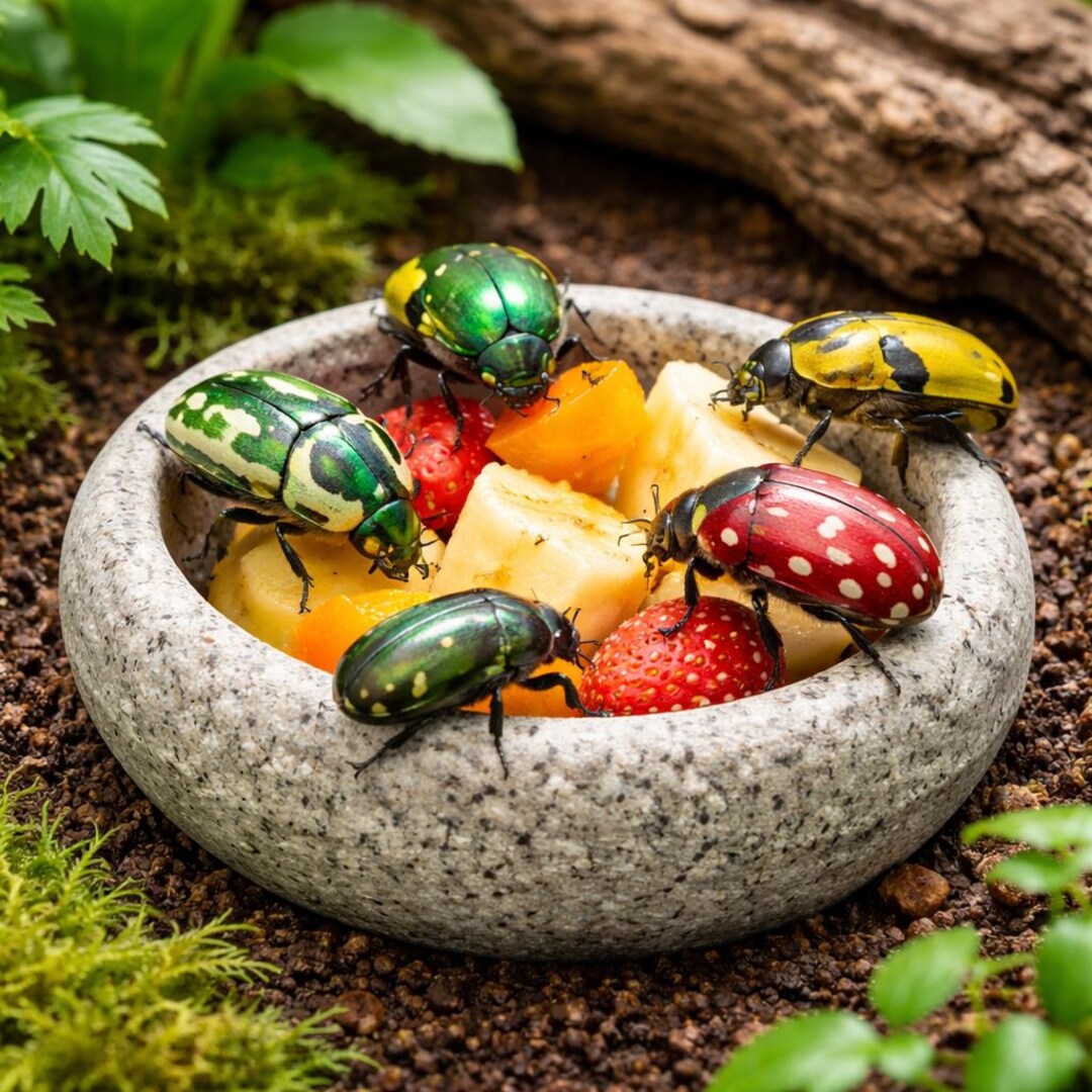 Hercules Beetle Feeding Bowl | Stag Beetle Stone Dish | Natural Food ...