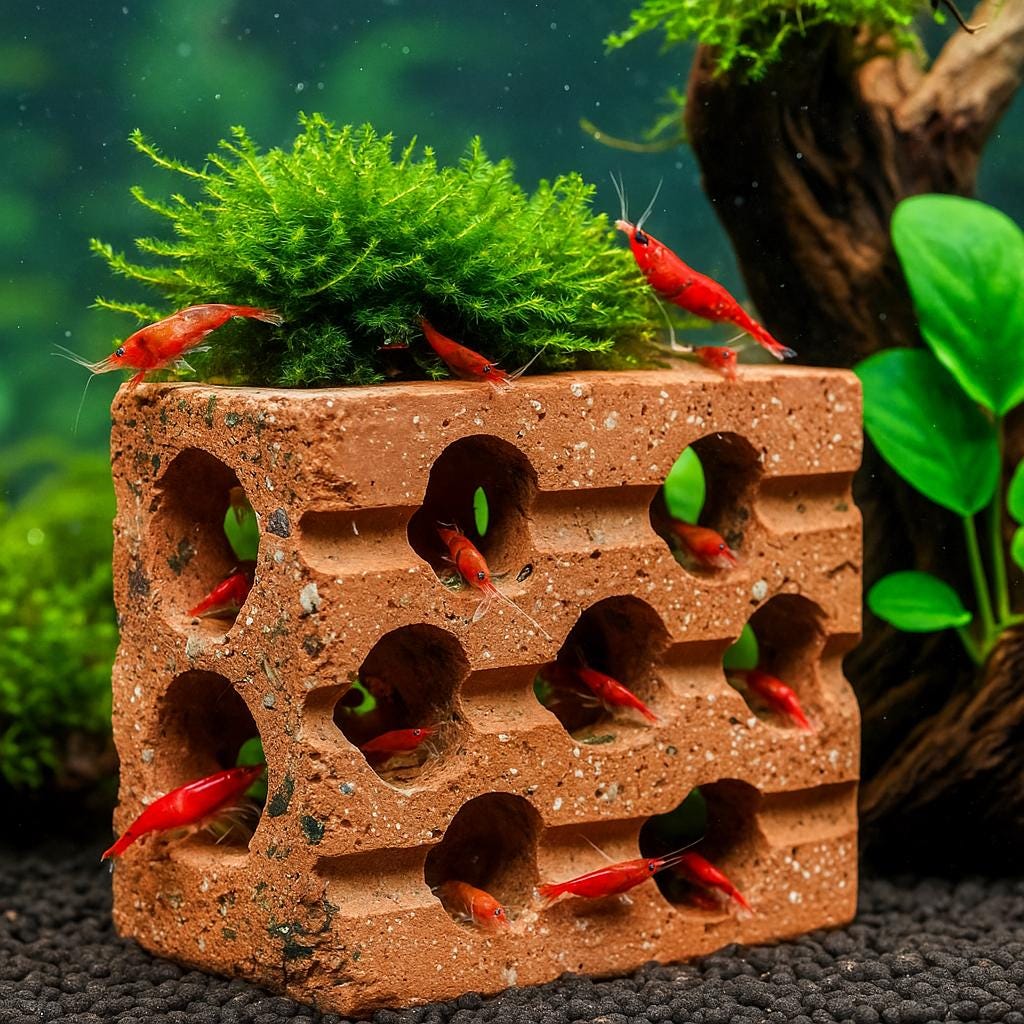 Shrimp Cave Aquarium Hideout – Terracotta Shrimp Shelter Brick ...