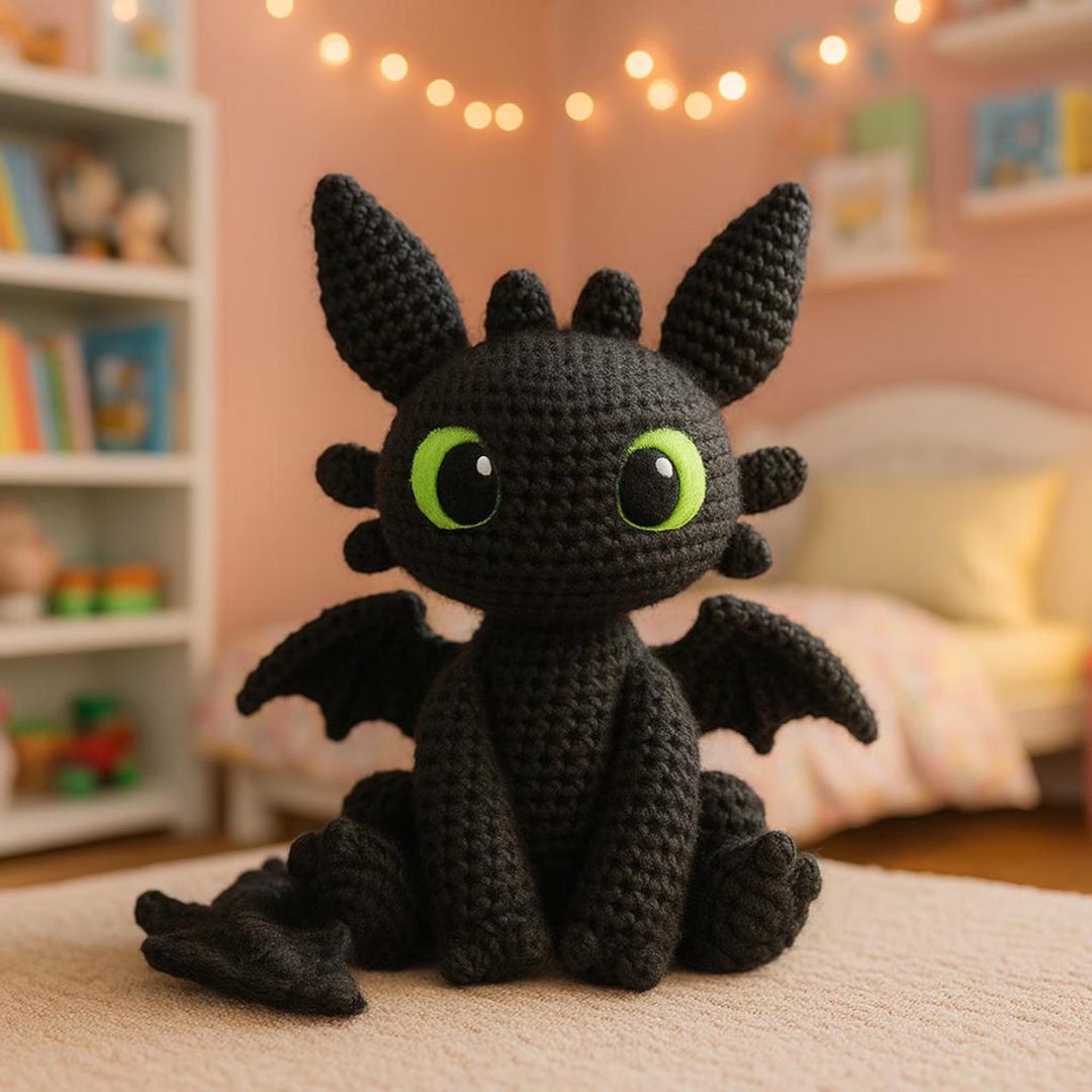 Toothless Crochet Pattern: Night Fury Amigurumi Plush (PDF File) - Etsy