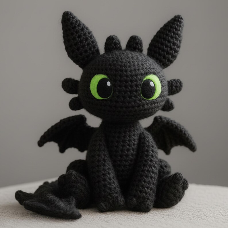 Toothless Crochet Pattern: Night Fury Amigurumi Plush (PDF File) - Etsy