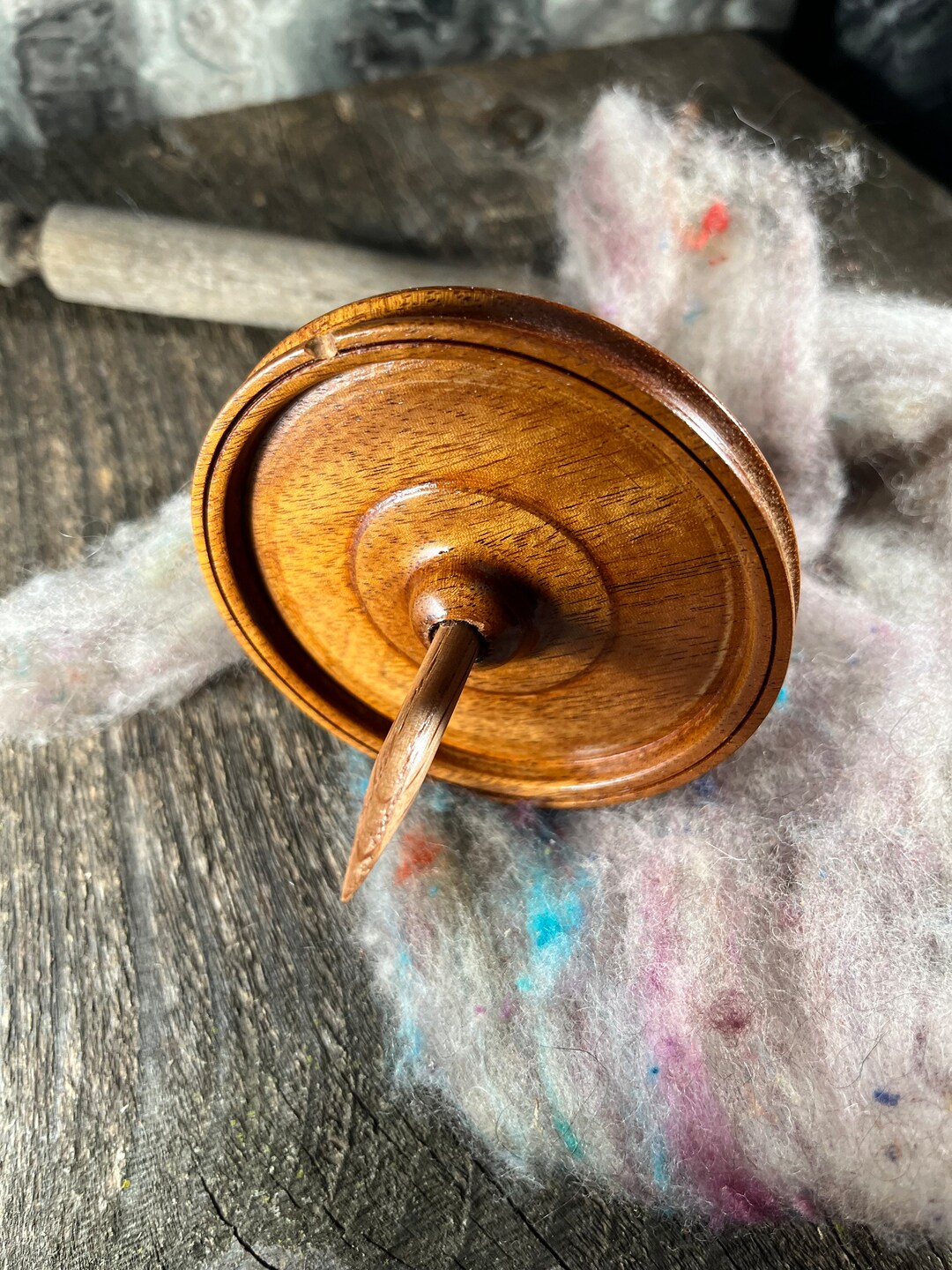 Support or Drop Spindle for Spinning in Upcycled Red Mahogany - Etsy