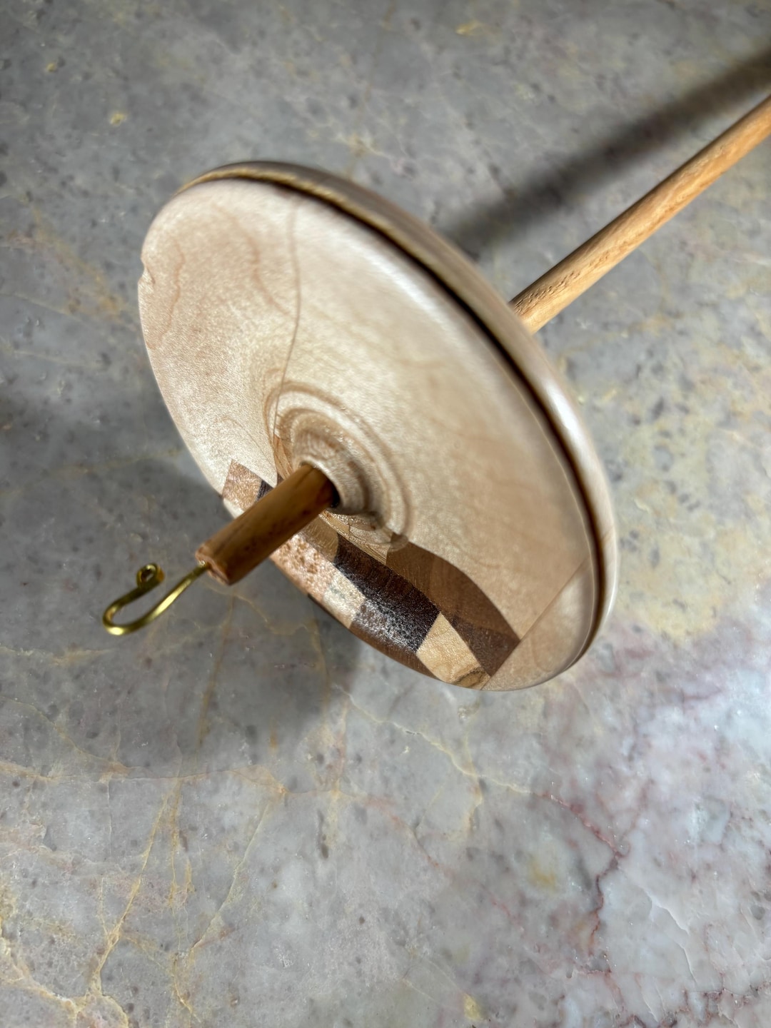 Top-whorled Drop Spindle for Wool and Other Fibers in Marquetry - Etsy