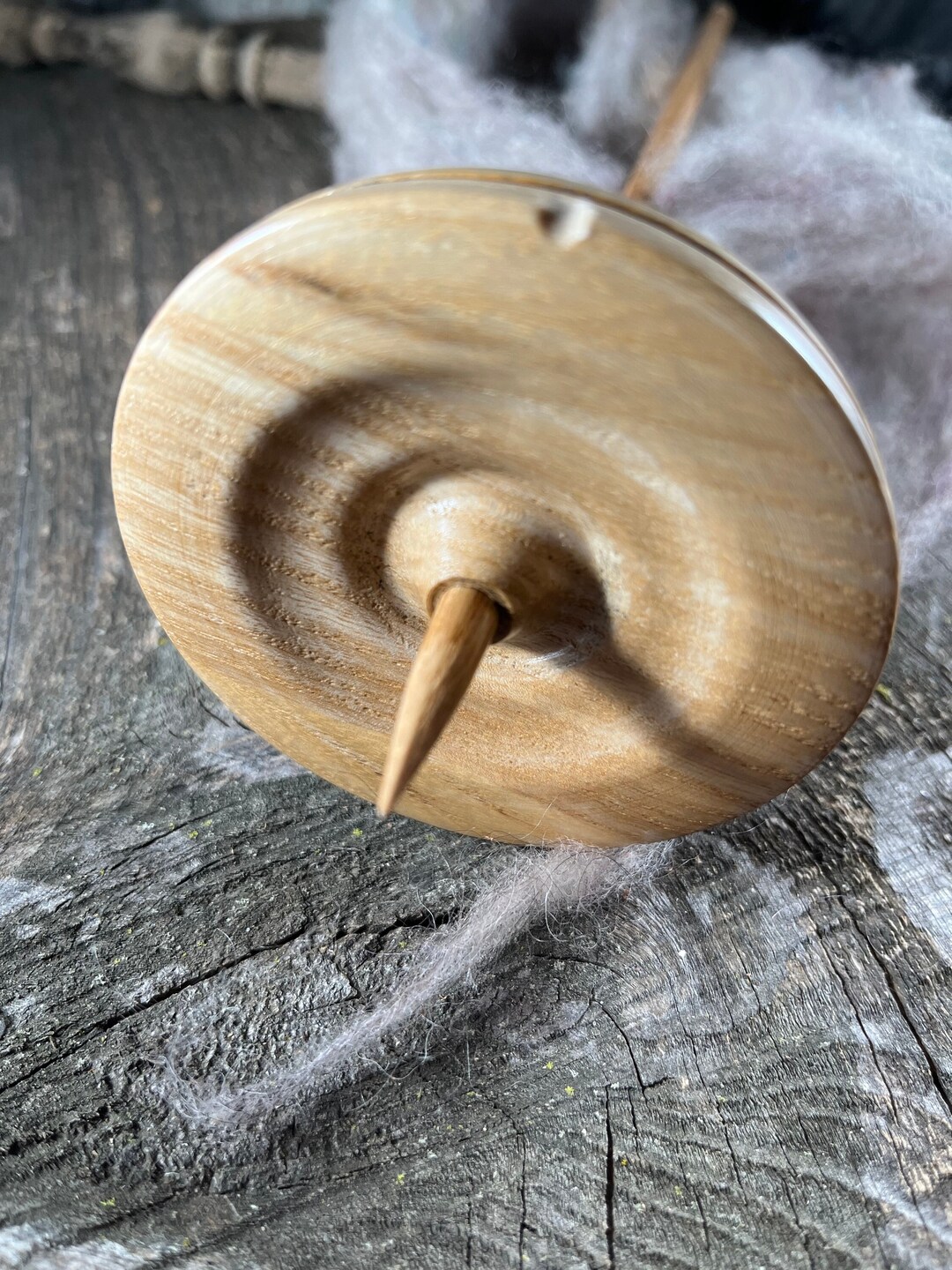 Support or Drop Spindle for Wool and Other Fibers in Upcycled Oak ...