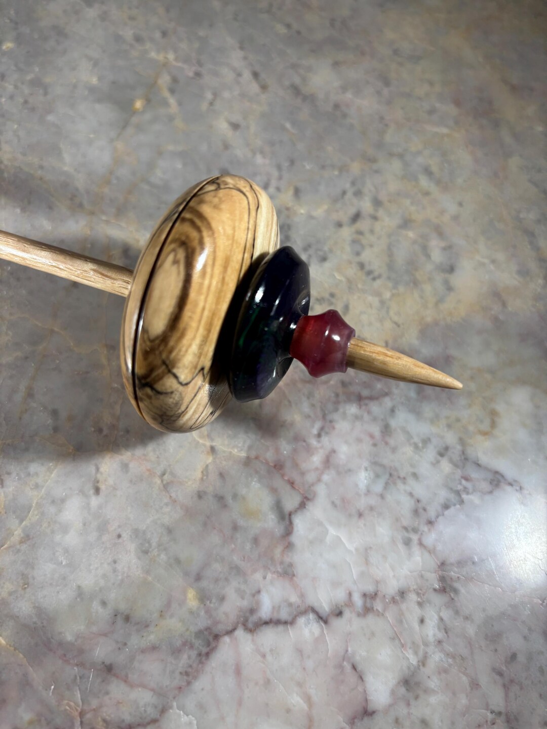 Three Bead Plying Spindle for Spinning Yarn in Spalted Maple and ...